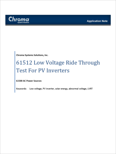 61512 Low Voltage Ride Through