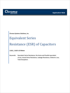 LCR Equivalent Series Resistance (ESR) of Capacitors