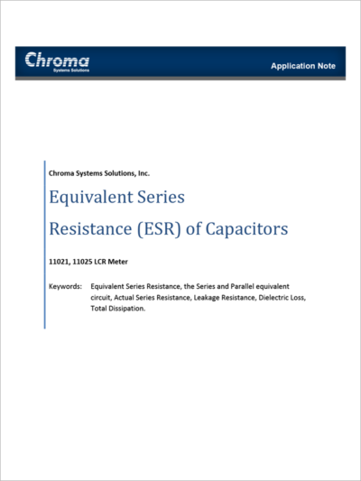LCR Equivalent Series Resistance (ESR) of Capacitors