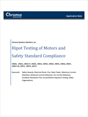 Hipot Testing of Motors And Safety Standard Compliance
