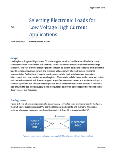 63600 Selecting Electronic Loads For Low Voltage High Current Applications