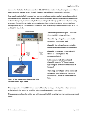Wet Insulation Test Using Chroma Hipot Tester
