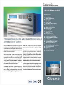 Datasheet | Programmable AC Electronic Load – 63800 > Chroma