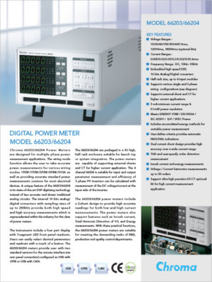 Datasheet | Multi-Channel Digital Power Meters – 66203/66204 > Chroma