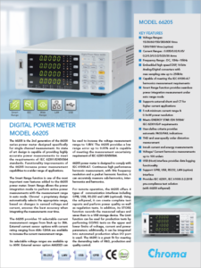Datasheet | Digital Power Meter, 30A – 66205 > Chroma