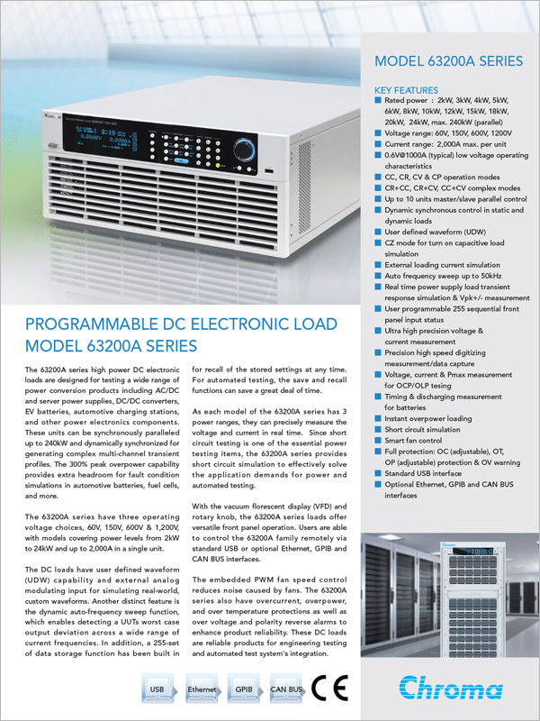 High Power DC Electronic Loads > Chroma