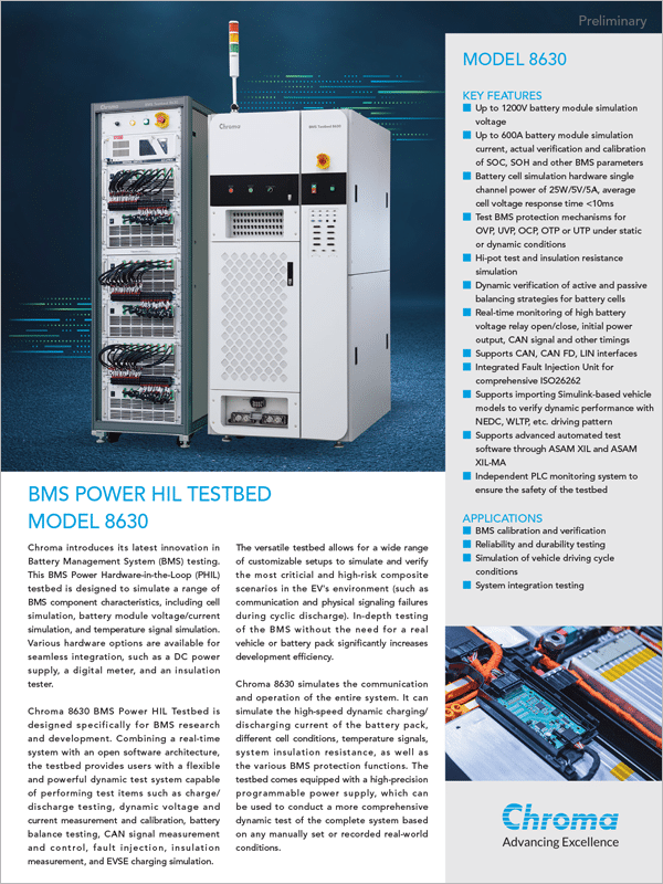 Datasheet | BMS Power HIL Testbed 8630